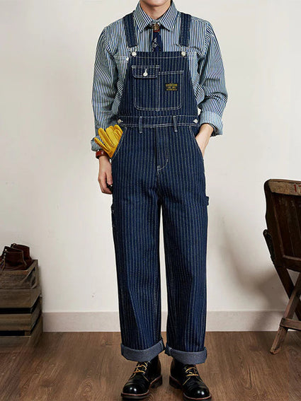 Wabash Stripe Denim Overalls – Karaku
