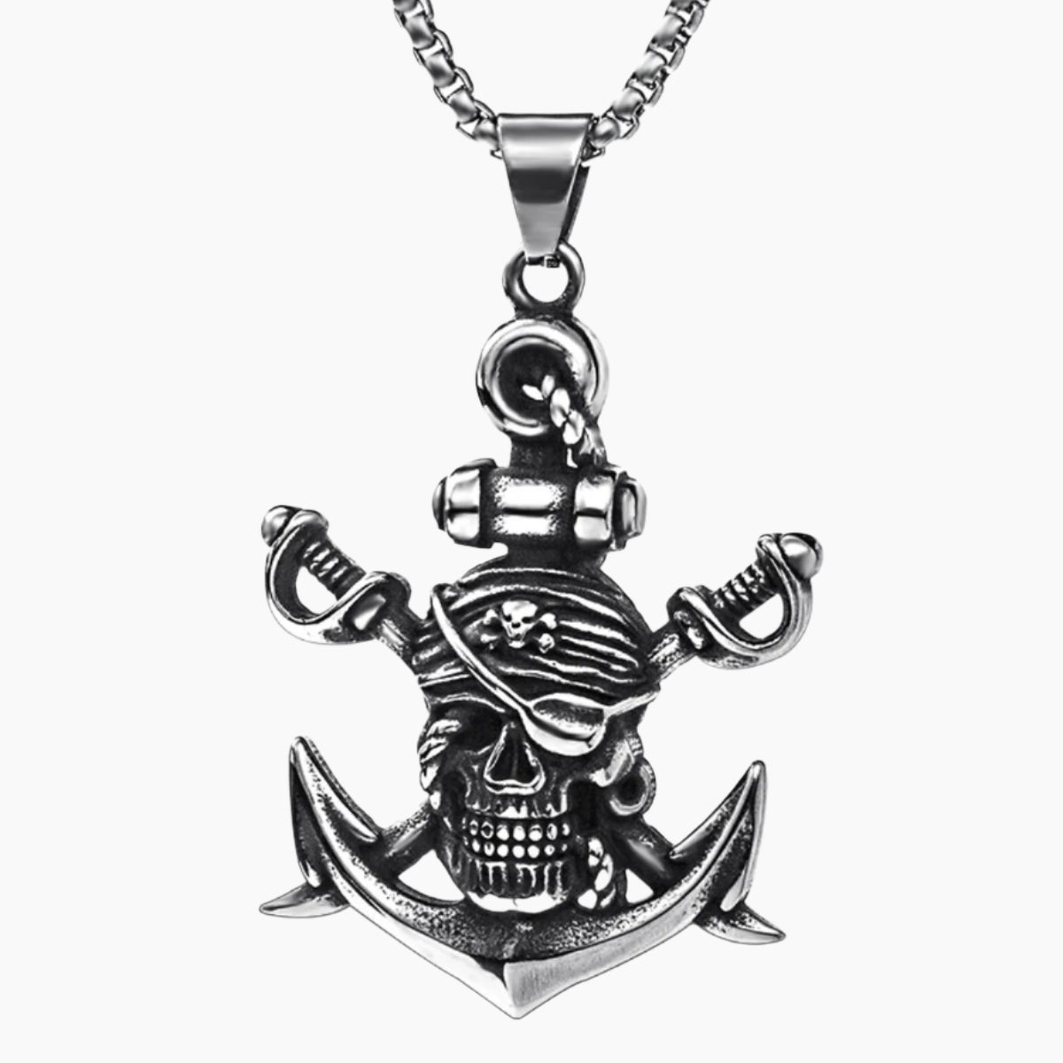 Jolly Roger Skeleton Pirate Titanium Necklace – Karaku