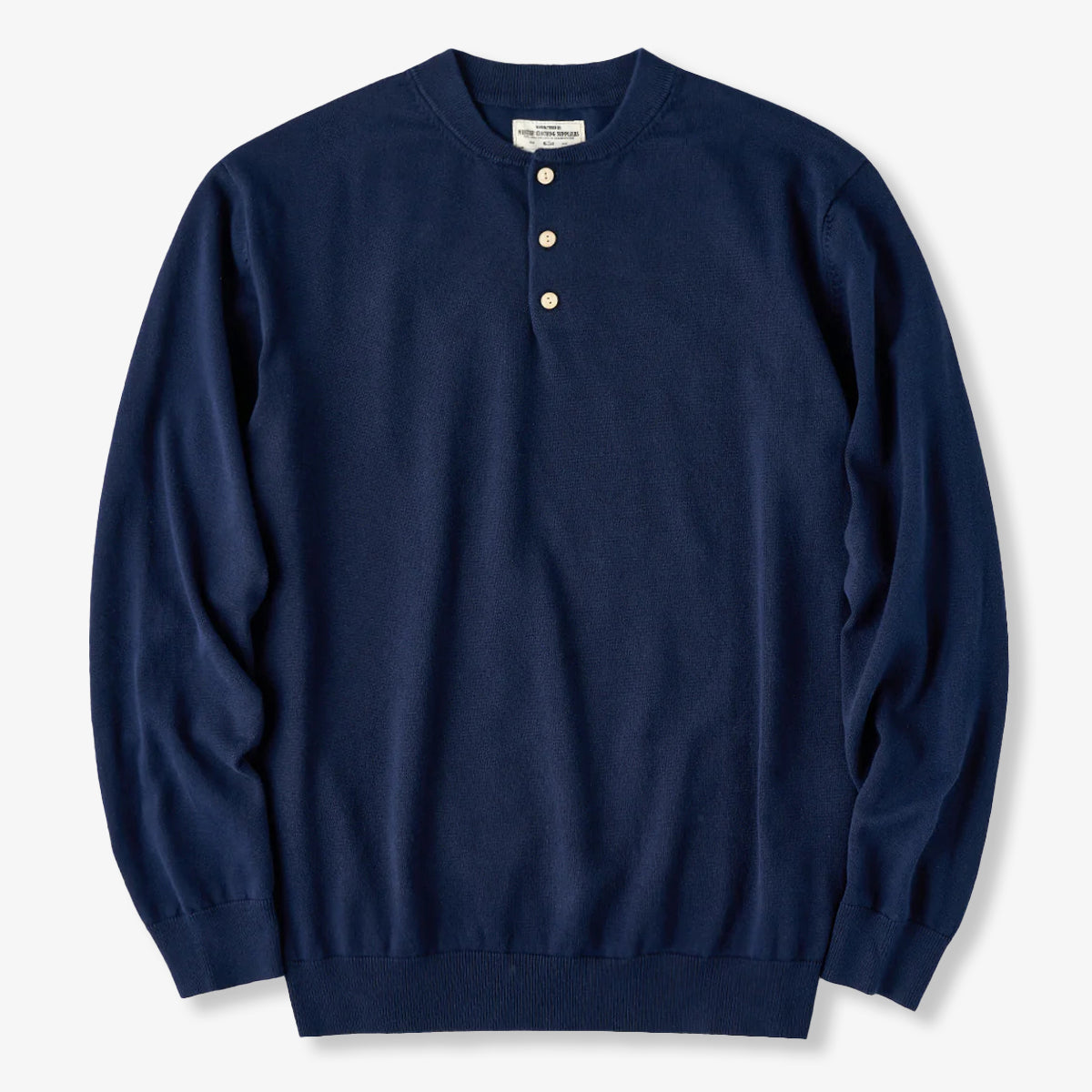 Clean Fit Knit Woven Henley T-Shirt with Shell Buttons – Karaku
