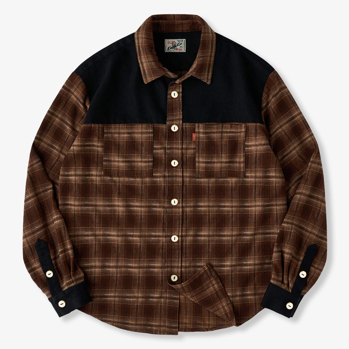 Ombre Check Work Shirt with Denim Yoke Panel – Karaku