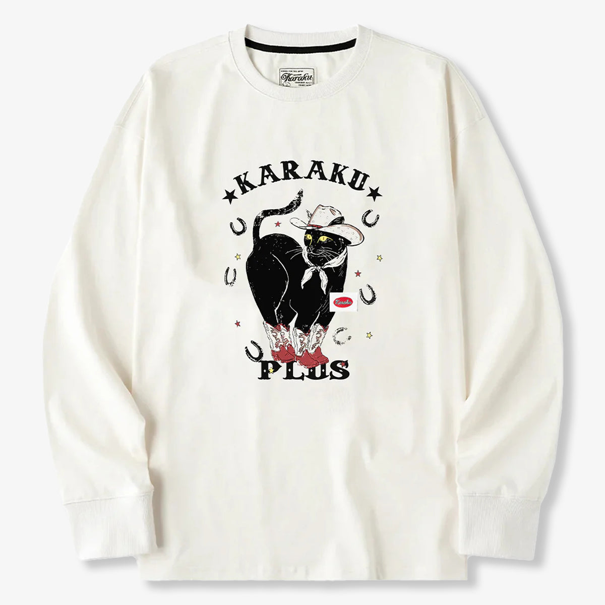 [Pre-Order] Cowboy Cat Print Long Sleeve Tee – Karaku