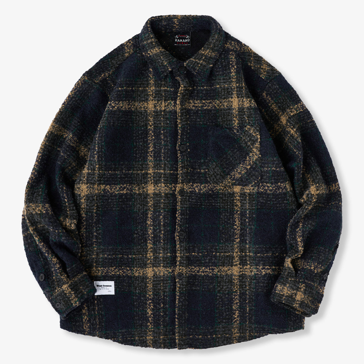 Two-Color Choice Brushed Tweed Shirt – Karaku