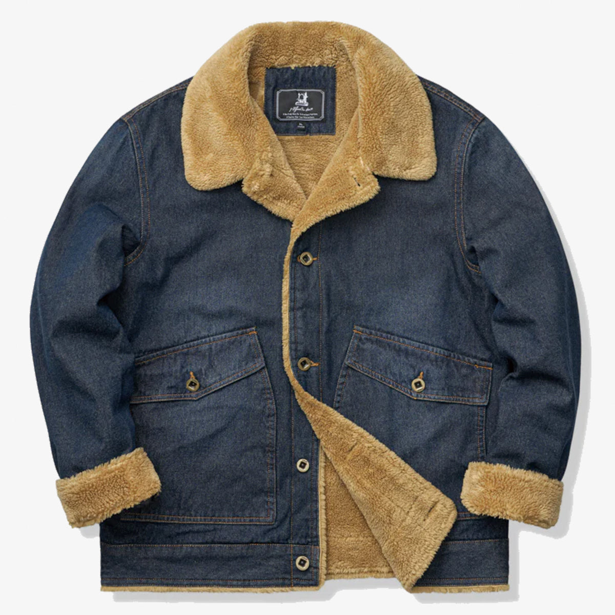 Diagonal Flap Pocket Faux Fur Lined Jacket – Karaku