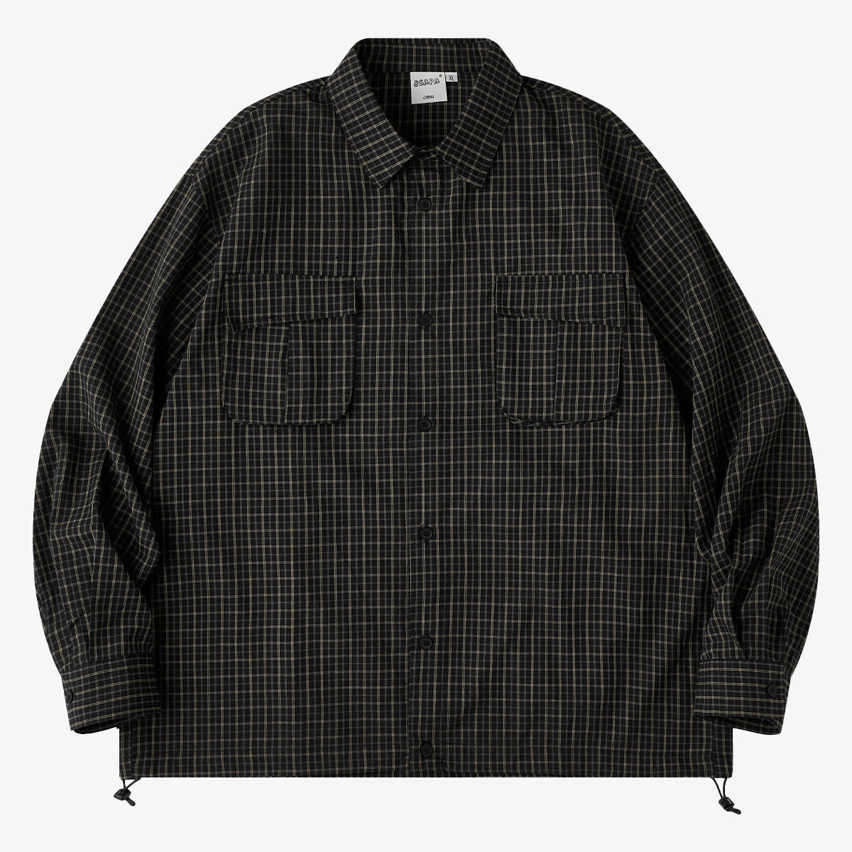 Checked Work Shirt with Drawcord Hem - 2 Colors – Karaku