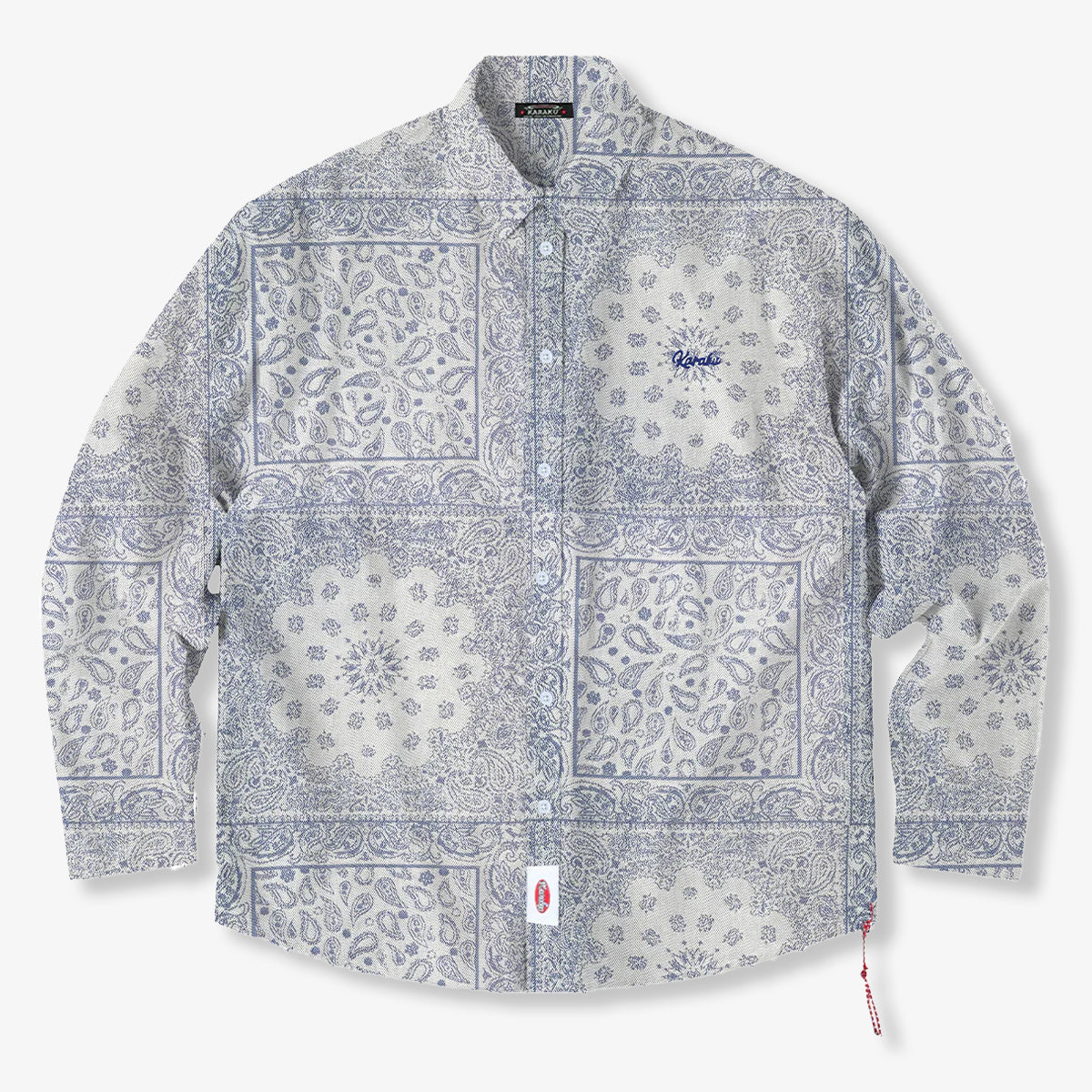 [Pre-Order] Karaku Embroidered Paisley Bandana Long Sleeve Shirt with ...