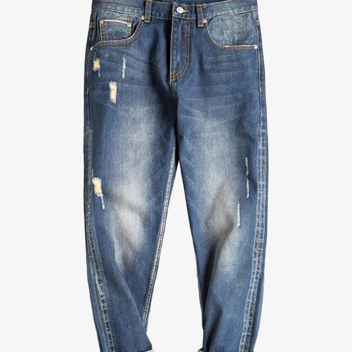 Distressed Red Selvedge Cropped Jeans – Karaku