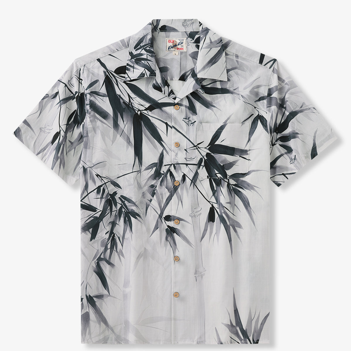 Exquisite Bamboo Ink Painting Cotton Camp Shirt – Karaku